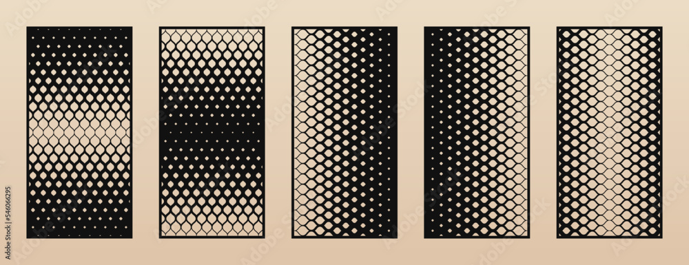 Laser cut panel set. Trendy collection of abstract geometric patterns ...