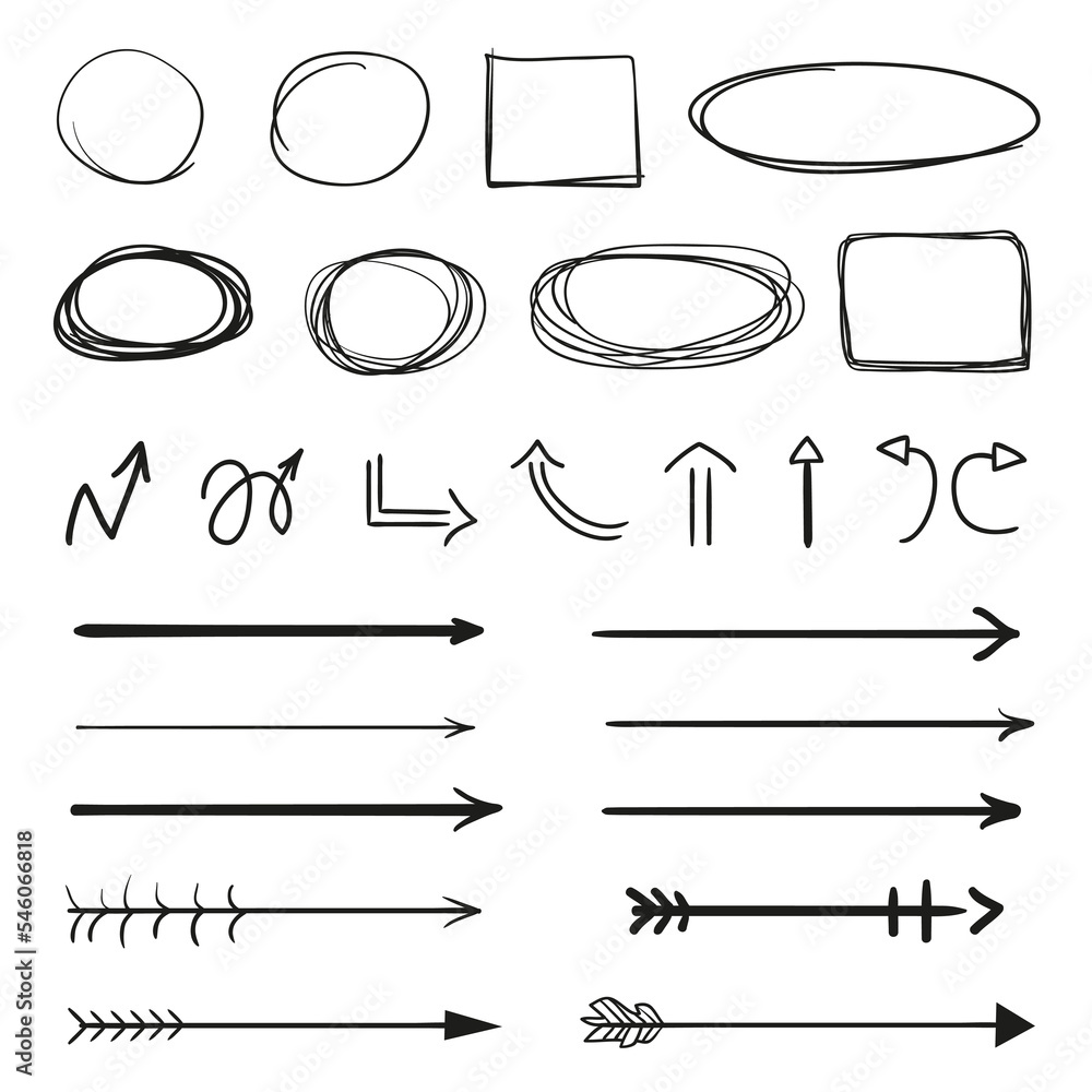 Infographic elements on isolation background. Hand drawn frames and ...