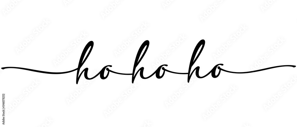 Ho ho ho - Christmas word Continuous one line calligraphy. Minimalistic ...