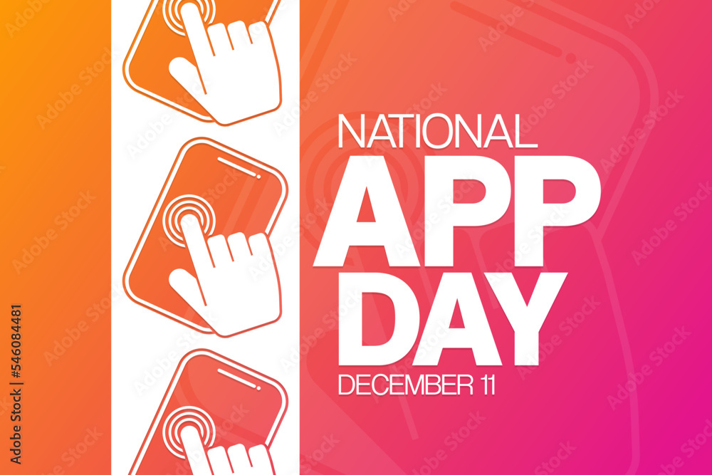National App Day. December 11. Vector illustration. Holiday poster ...