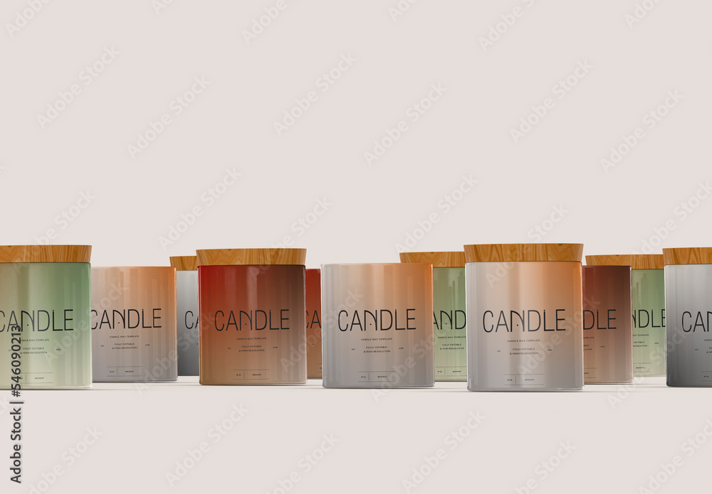 3d Set of Candles Mockup Stock Template | Adobe Stock