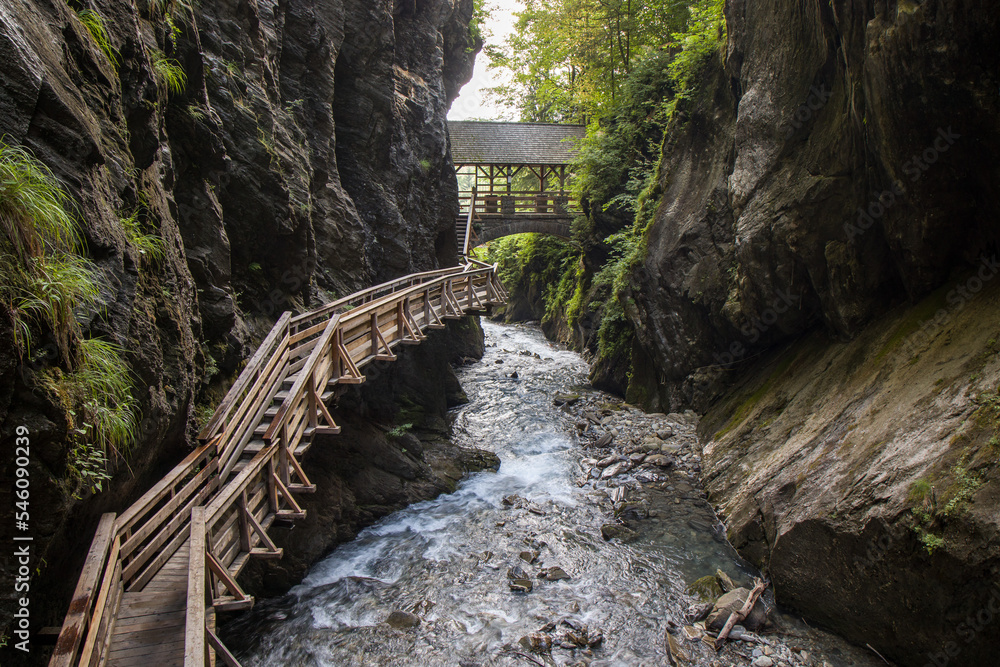 The beautiful view of Sigmund Thun Gorge - Sigmund Thun Klamm. Cascade ...