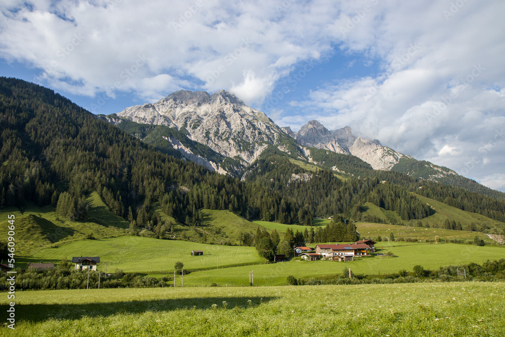 The beautiful panoramic view of Mountains and valley near by Leogang ...