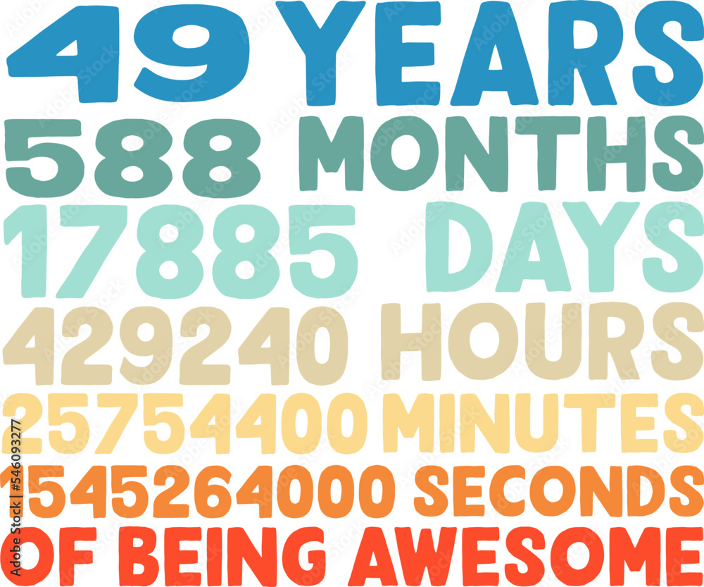 My forty-ninth birthday svg/png/jpg, my 48th birthday svg vector cut ...