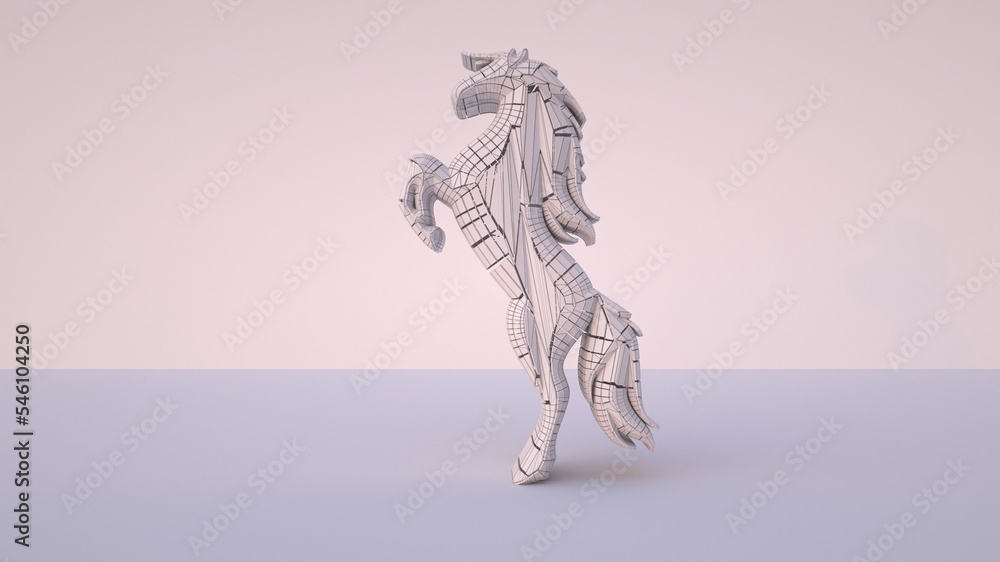 3D Illustration of a horse. Very helpful for Modelers, Artists, and ...