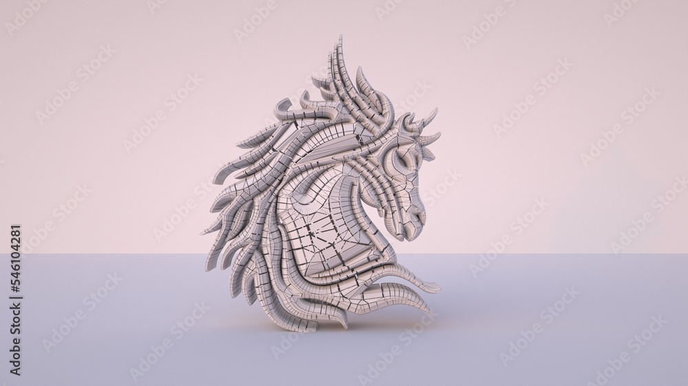 3D Illustration of a horse. Very helpful for Modelers, Artists, and ...