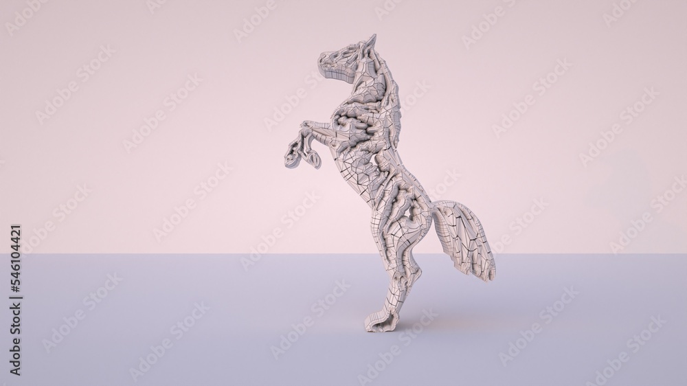 3D Illustration of a horse. Very helpful for Modelers, Artists, and ...