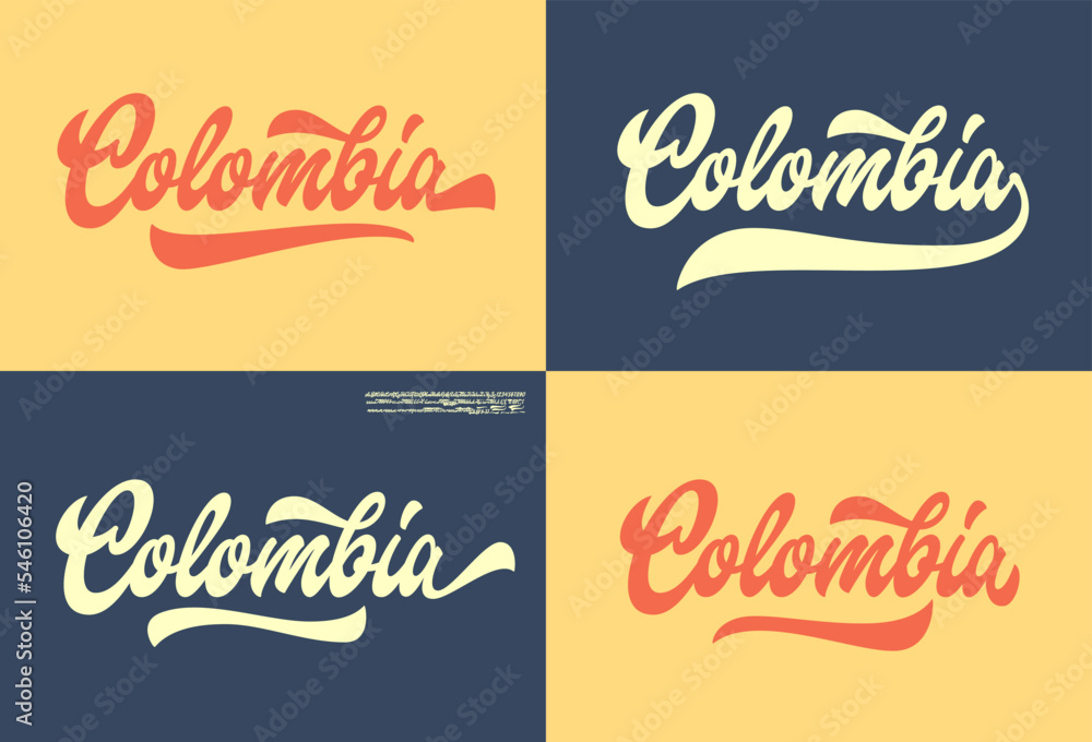Colombia. Original Brush Script Font with many alternate characters ...
