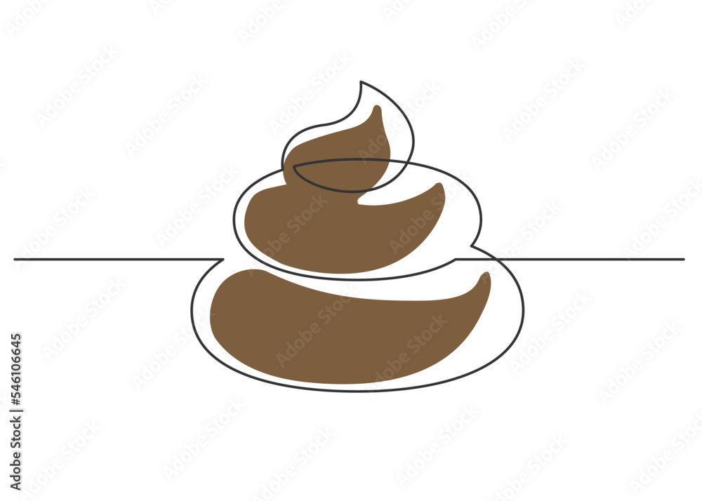 Continuous line drawing of shit. Vector illustration. Stock Vector ...