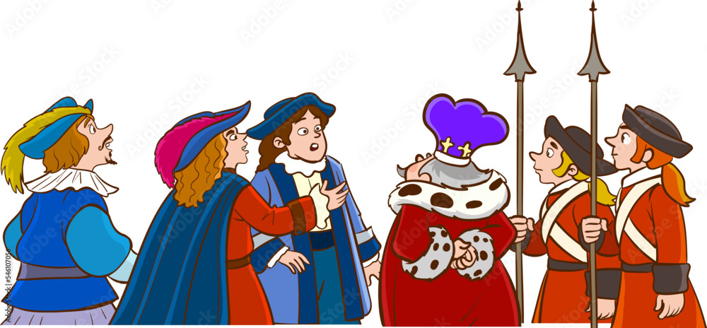the king and his men are talking Stock Vector | Adobe Stock