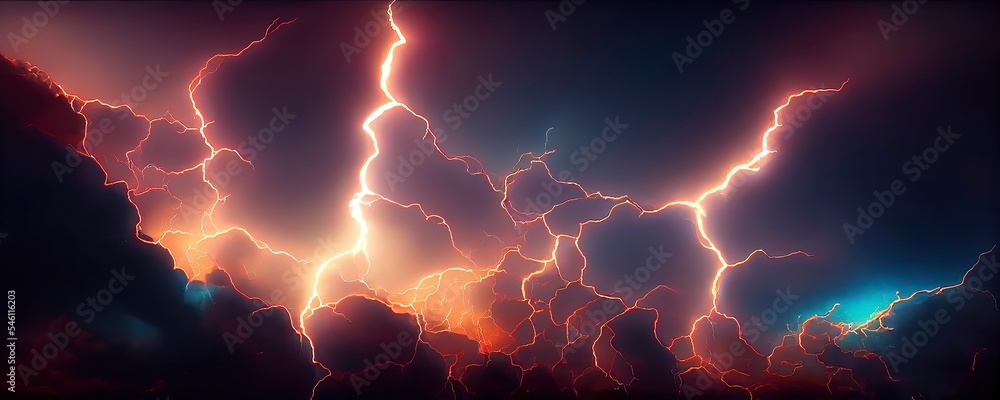 Dreamy lightning storm background. Stormy background, dramatic ...