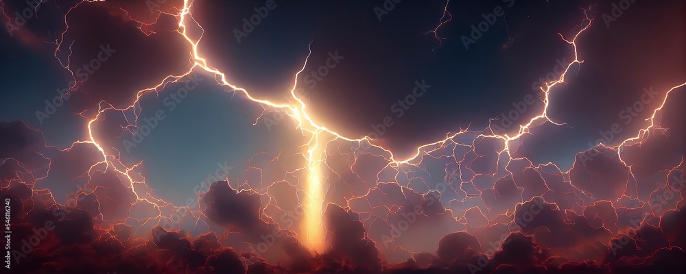 Dreamy lightning storm background. Stormy background, dramatic ...