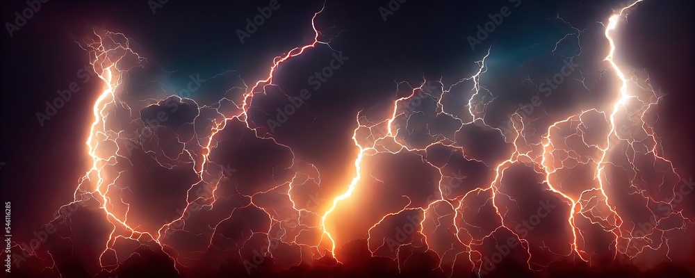 Dreamy lightning storm background. Stormy background, dramatic ...