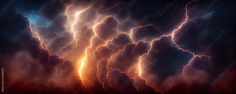 Dreamy lightning storm background. Stormy background, dramatic ...