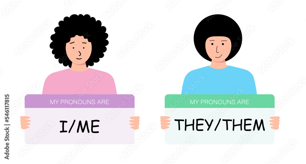 My pronoun I, Me, They and Them. For English studing vector de Stock ...