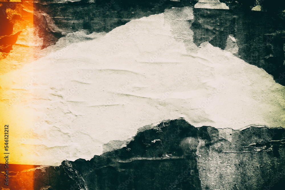 Old ripped torn grunge posters and backgrounds creased crumpled paper ...