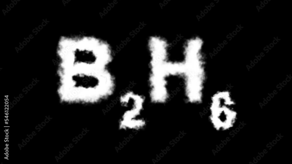 B2H6 or Diborane Molecule Symbol Smoke Cloud Text Effects Animation on ...
