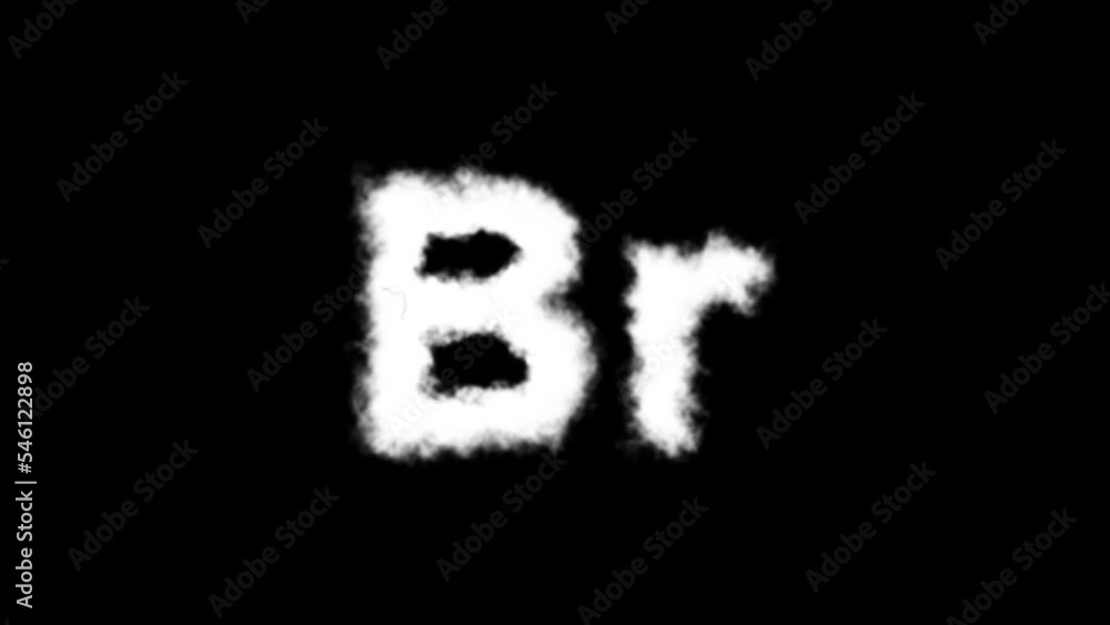 Br or Bromine Molecule Symbol Smoke Cloud Text Effects Animation on ...