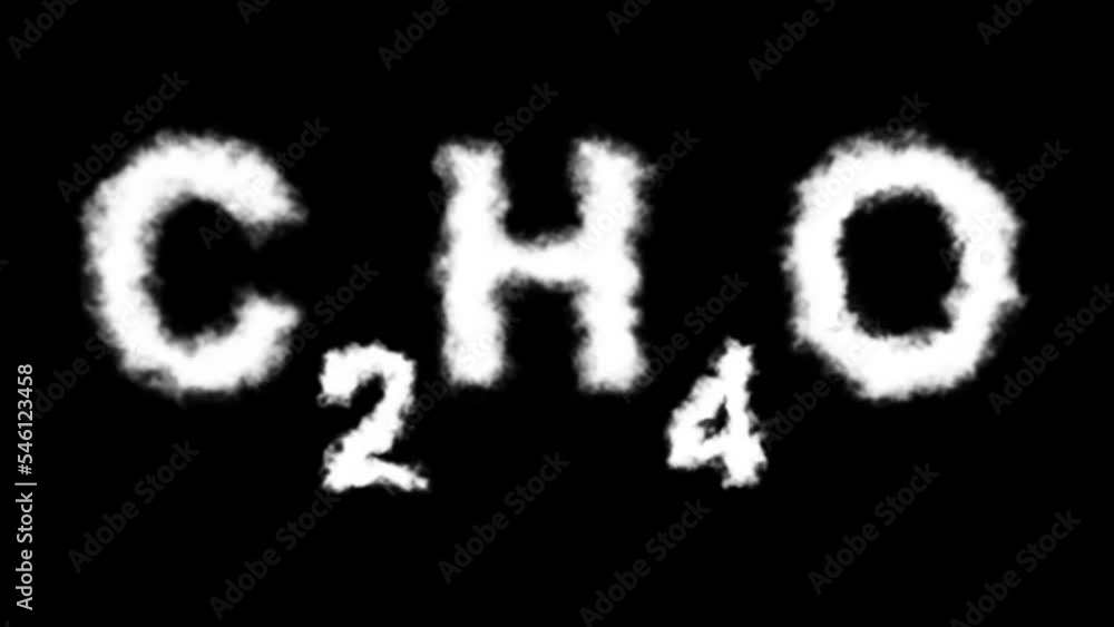 C2H4O or Ethylene Oxide Molecule Symbol Smoke Cloud Text Effects ...