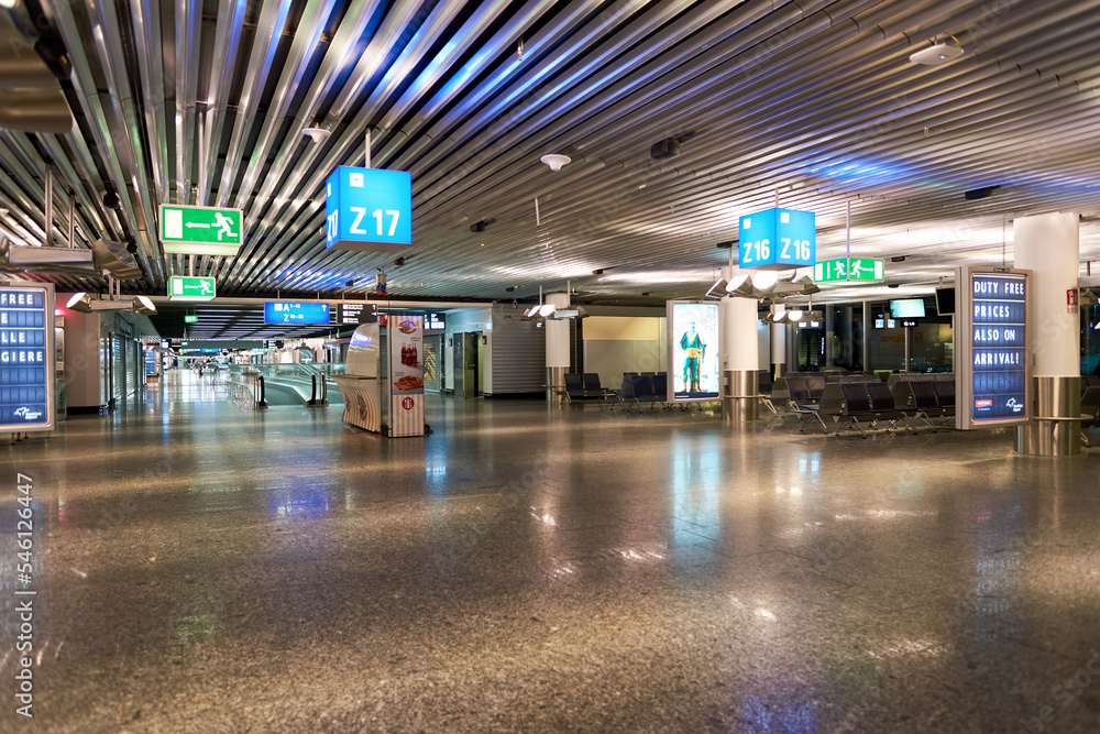 FRANKFURT, GERMANY - APRIL 07, 2016: inside of Frankfurt Airport ...