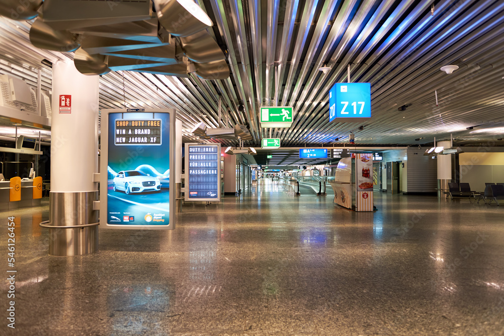 FRANKFURT, GERMANY - APRIL 07, 2016: inside of Frankfurt Airport ...
