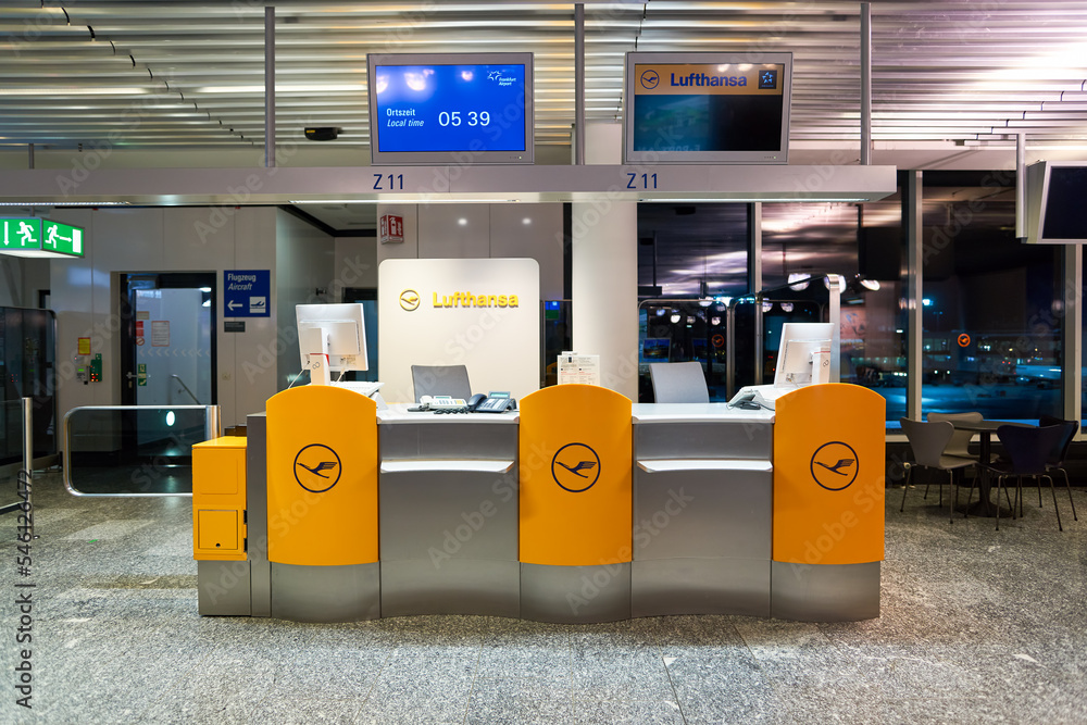 FRANKFURT, GERMANY - APRIL 07, 2016: inside of Frankfurt Airport ...