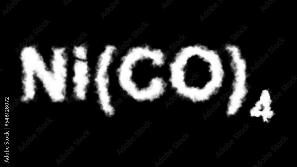 Ni(CO)4 or Nickel Tetracarbonyl Molecule Symbol Smoke Cloud Text ...