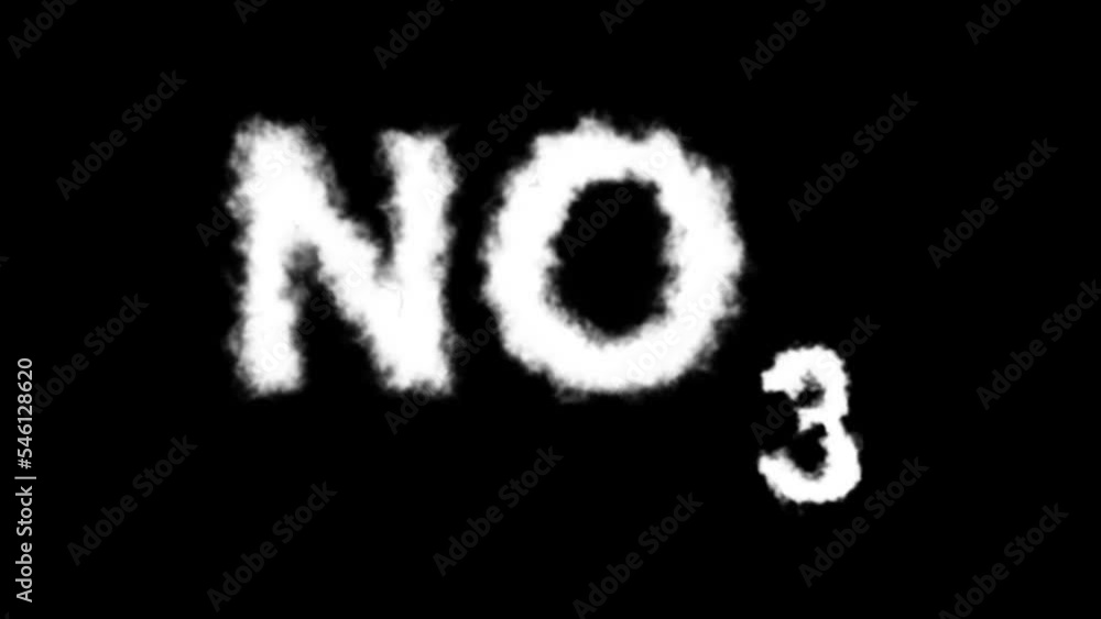 NO3 or Nitrogen Trifluoride Molecule Symbol Smoke Cloud Text Effects ...