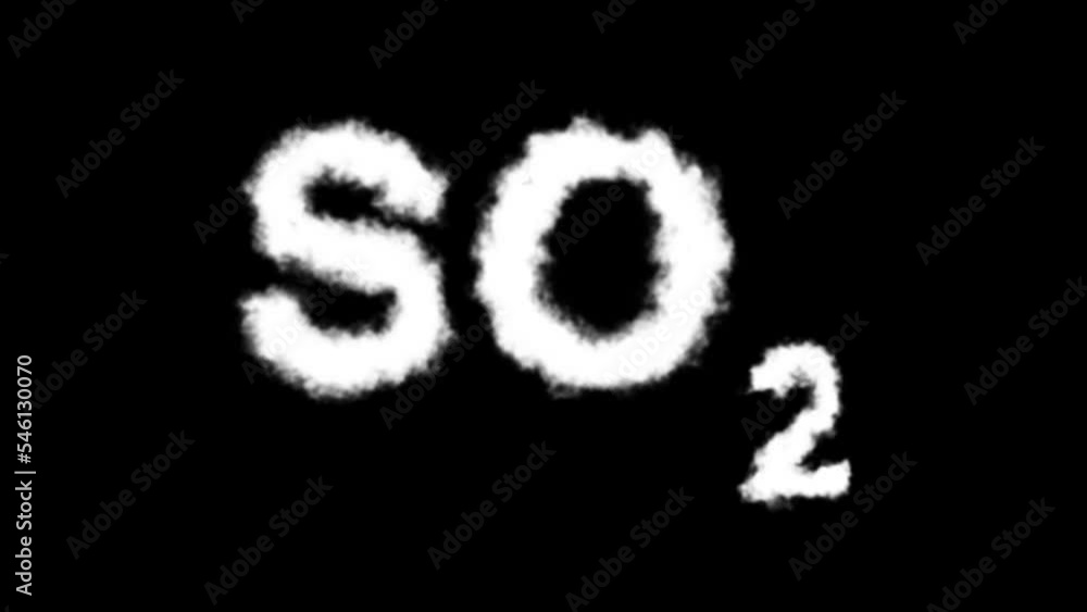 SO2 or Sulfur Dioxide Molecule Symbol Smoke Cloud Text Effects ...