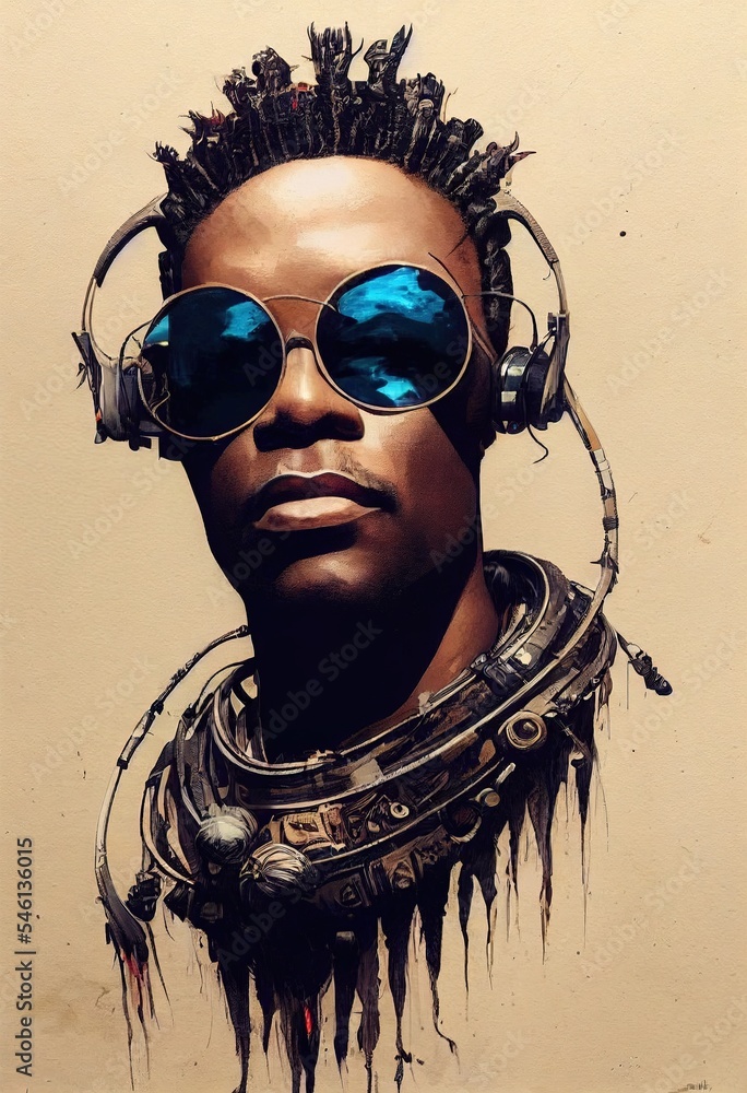 A fictional person, not based on a real person. Portrait of a sci-fi ...