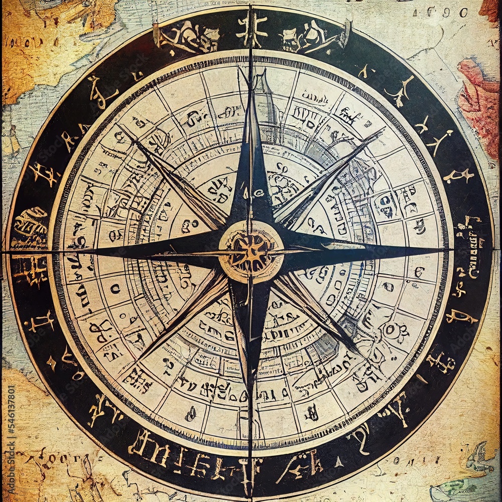 An ancient pirate map in the cabin of a pirate ship. Image of an ...