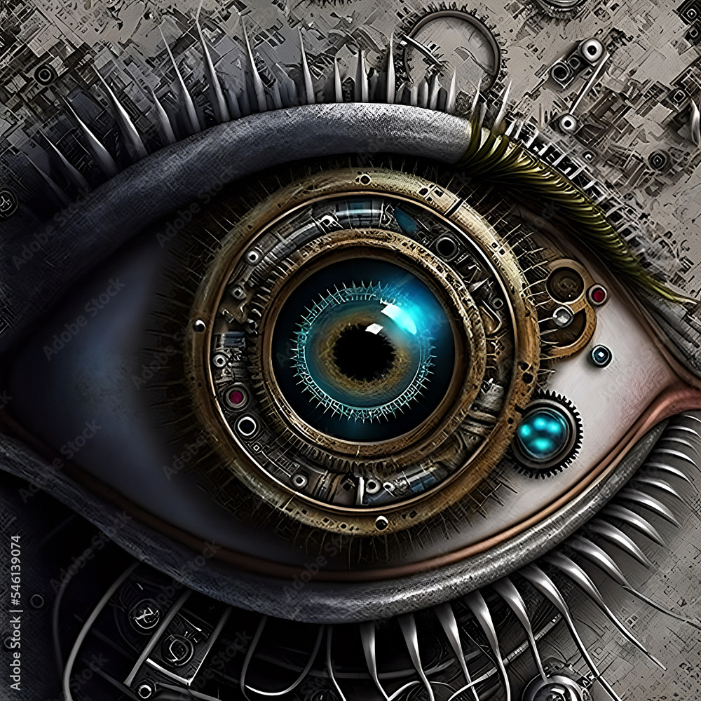 Human mechanical eye Stock Illustration | Adobe Stock