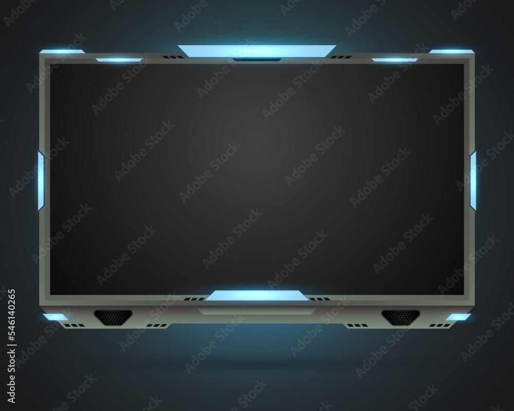 Live stream overlay video interface border frame panel with light ...