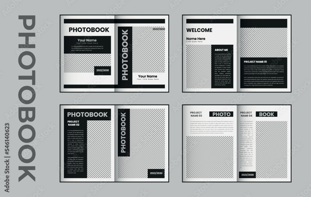 Professional portfolio or photobook template design Stock Vector ...