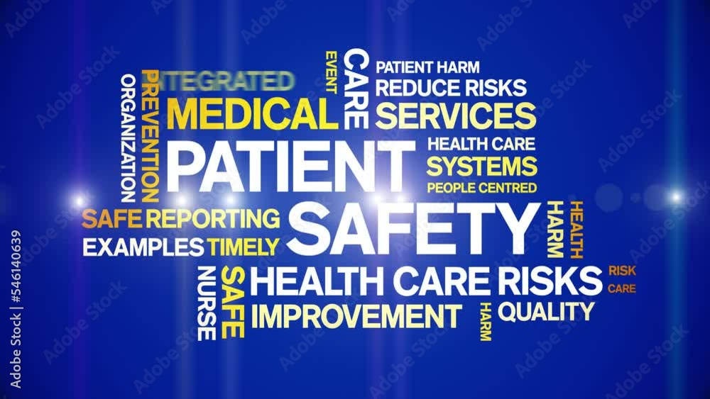 Patient Safety animated tag word cloud;text design animation kinetic ...