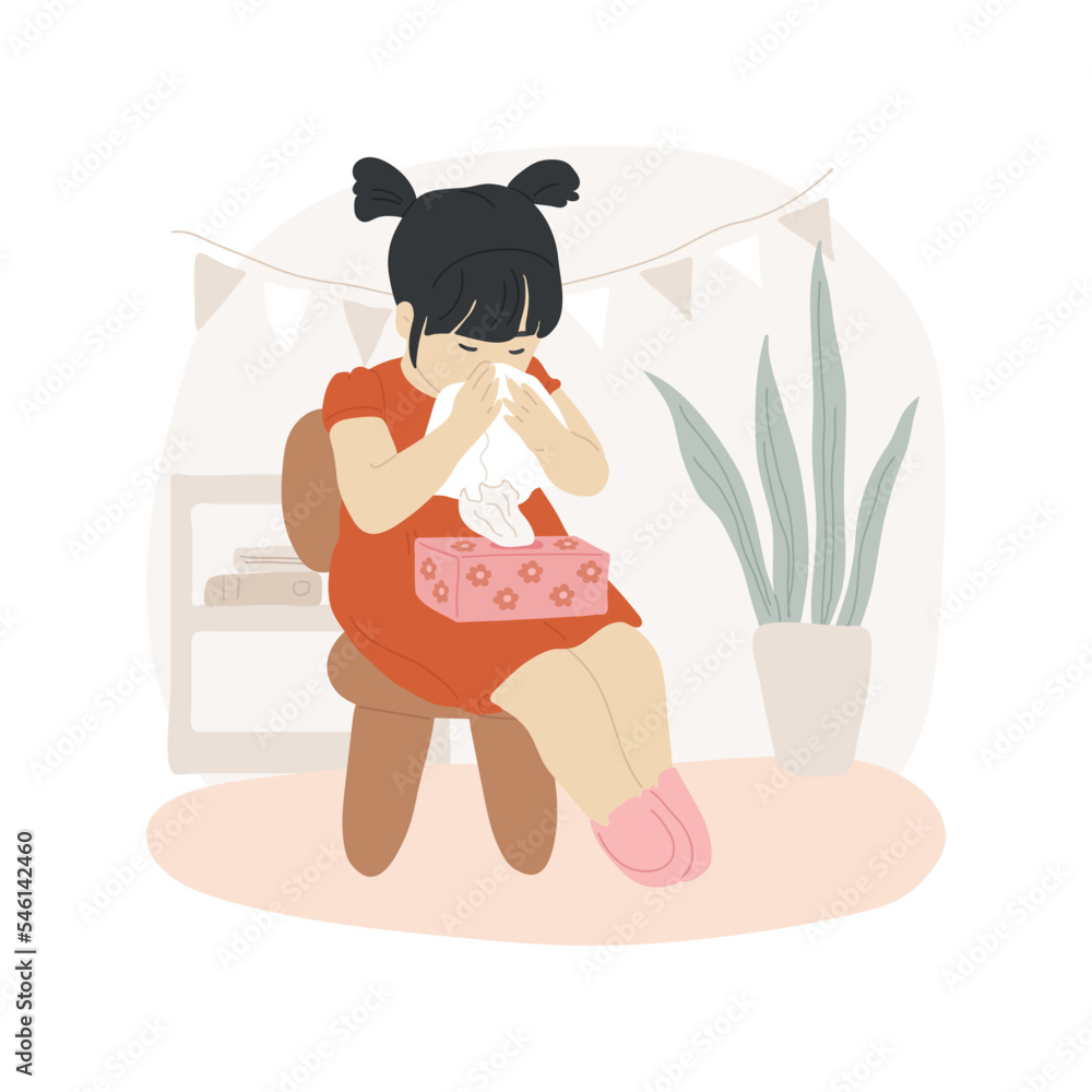 Blowing nose isolated cartoon vector illustration. Blowing nose ...