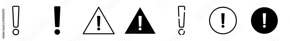 Grafika wektorowa Stock: Conjunto de iconos de advertencia. Signo de ...