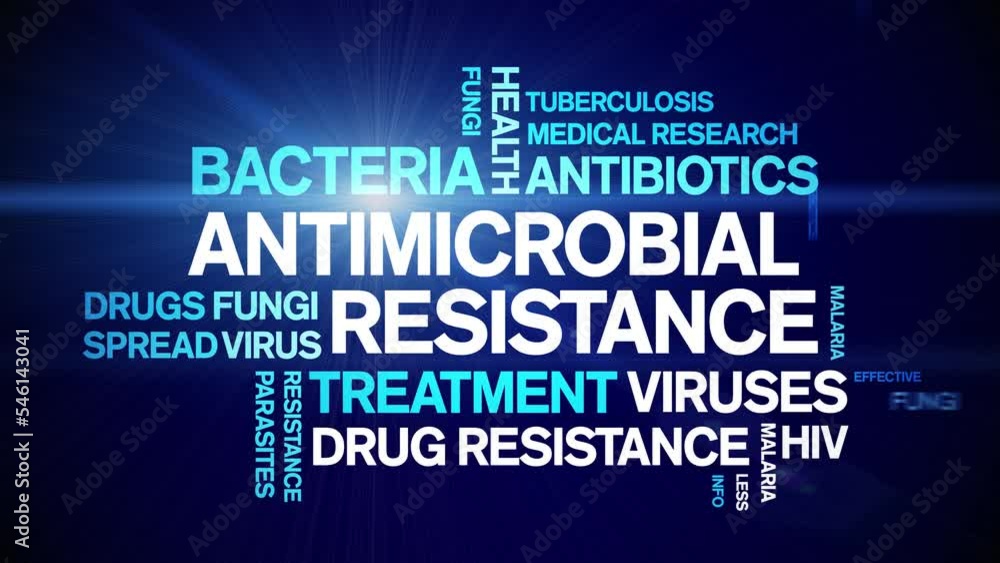 Antimicrobial Resistance animated tag word cloud;text design animation ...