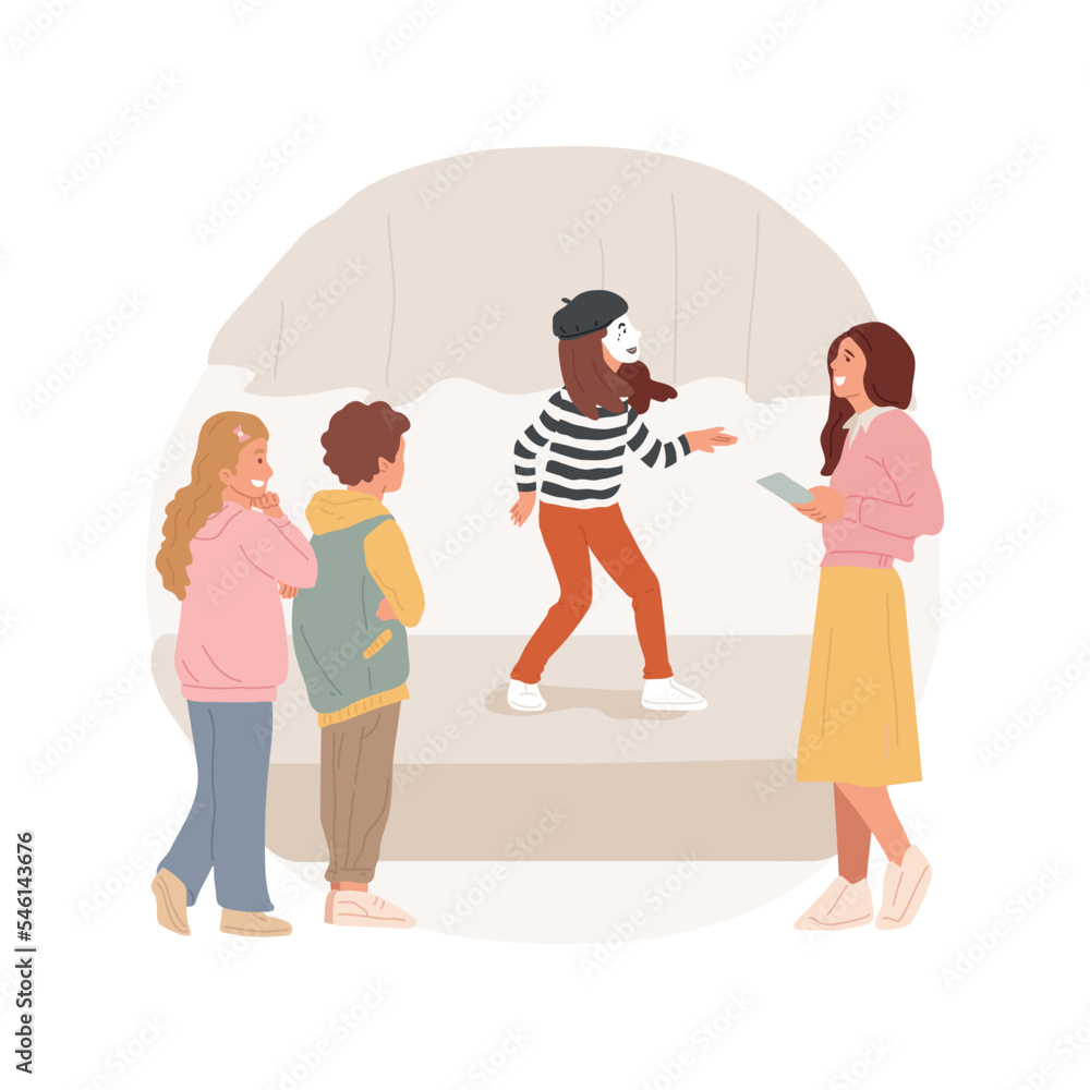 Pantomime techniques isolated cartoon vector illustration. Art ...