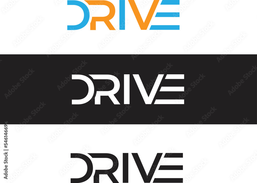 drive letter typography brand logo with special character d,r and e ...