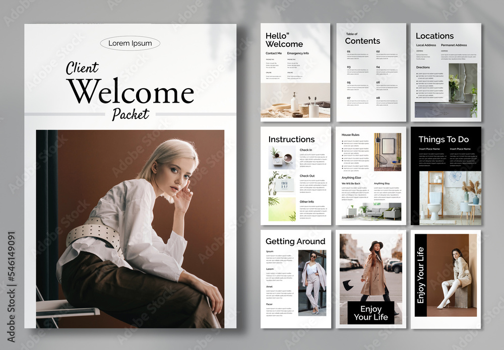 Welcome Packet Layout Stock Template | Adobe Stock
