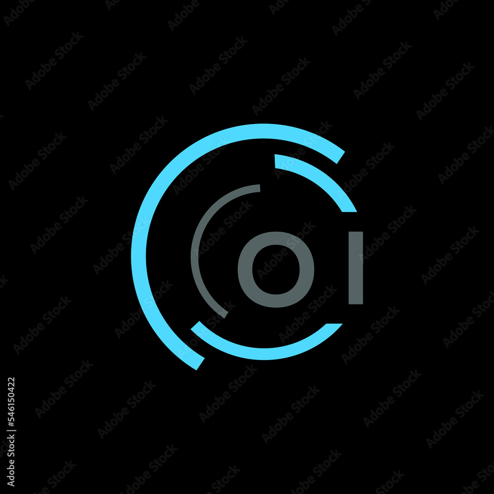 OI logo monogram isolated on circle element design template, OI letter ...