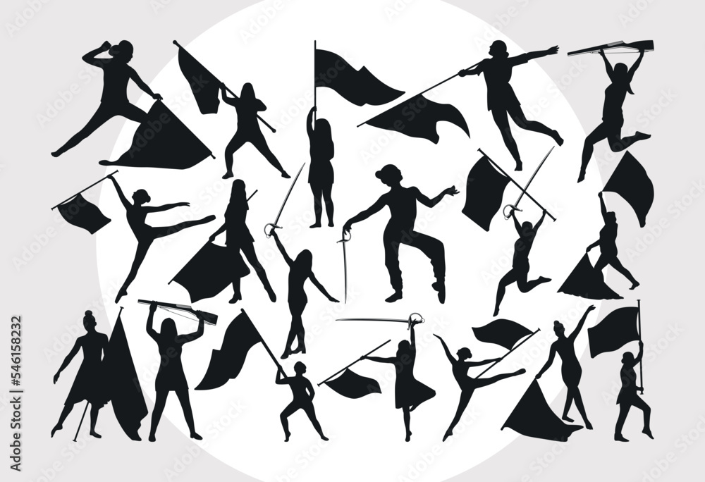 Color Guard SVG Bundle, Marching Band Svg, Color Guard Mom Svg, Female ...