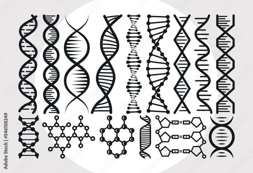Vetor de DNA SVG Bundle, DNA Molecule Svg, Genetic Svg, Gene Svg, DNA ...