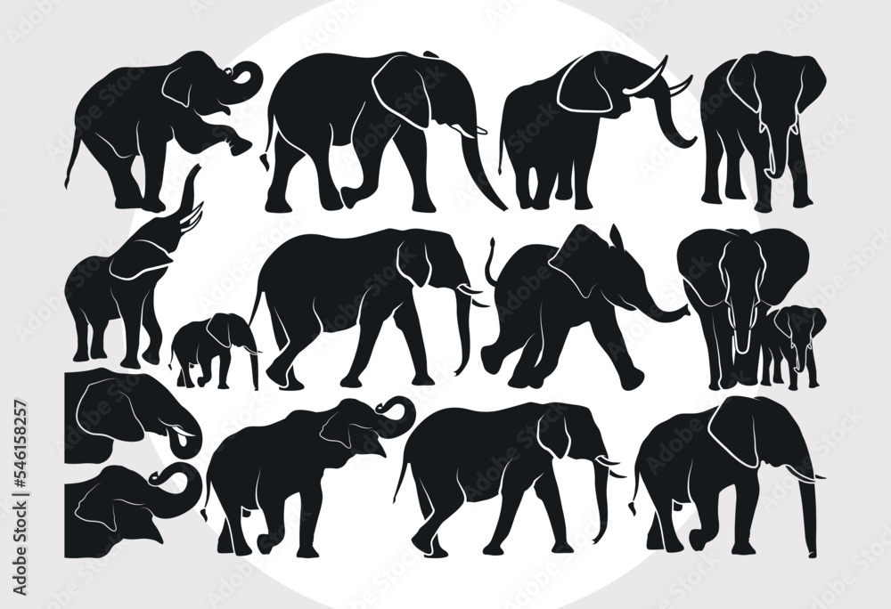 Elephant SVG Bundle, Animal Svg, Mom and Baby Elephant Svg, Elephant ...