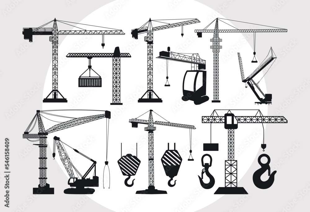 Tower Crane SVG Bundle, Construction Crane Svg, Crane Svg, Building ...