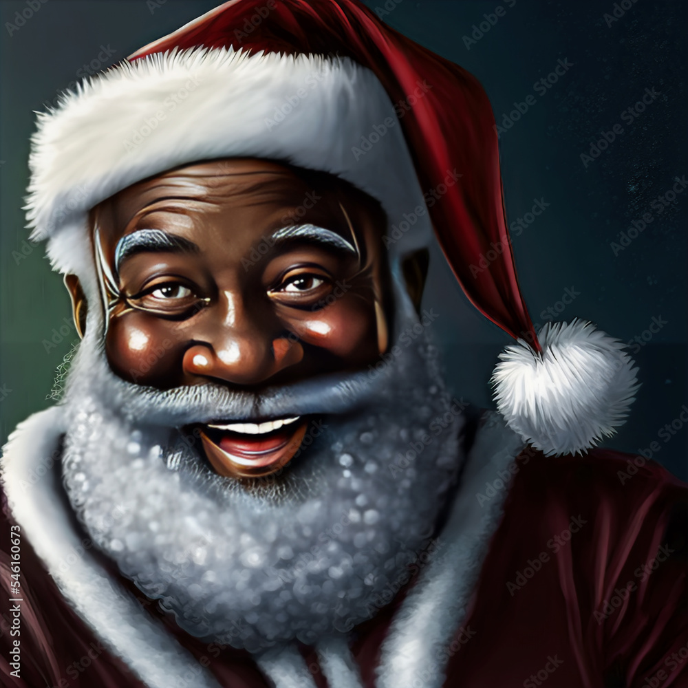 Santa Claus Negro listo para celebrar la Navidad, hecho con ...