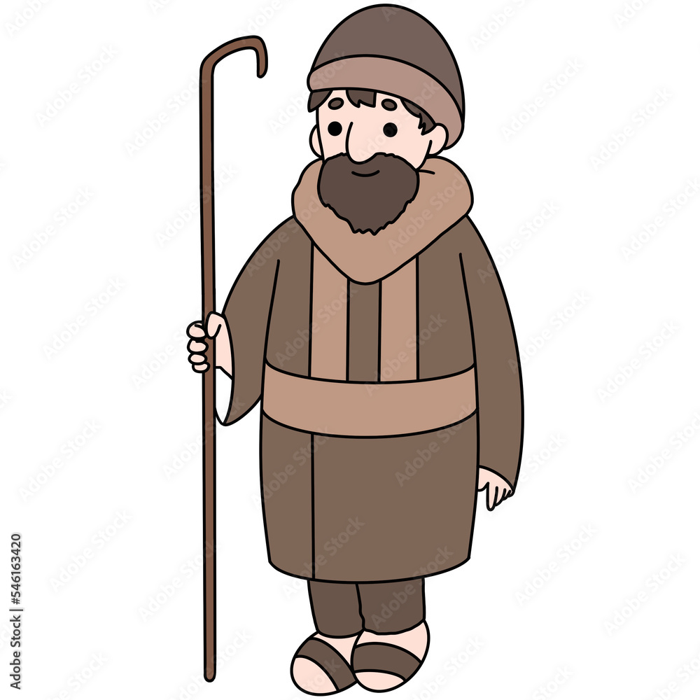 shepherd illustration Stock Illustration | Adobe Stock