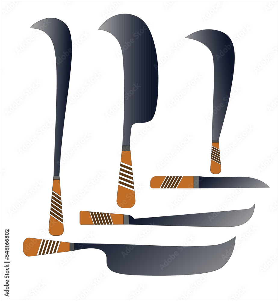 Set of knives, Isolated on white. Vector illustration. Authentic weapon ...