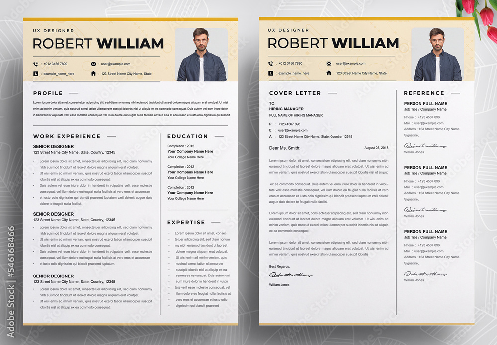 Modelo de Resume & Cv Layout do Stock | Adobe Stock